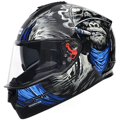 STUDDS Full FACE Helmet Drifter D3 with Clear Visor & Spoiler Black ...