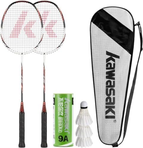 Kawasaki 2-Player Durable Badminton Racket Set Badminton Racquets Set ...