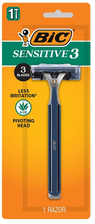 Amazon.com: BIC Sensitive 3 Razors, 3 Blades, Lubricating Strip ...