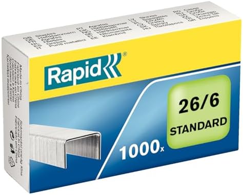 Rapid 26/6mm Standard Staples, for Stapling up to 20 Sheets, Use with ...