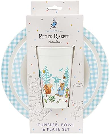 Amazon.com: Peter Rabbit Kids Tableware Set – 3 Piece Reusable PP Plate ...
