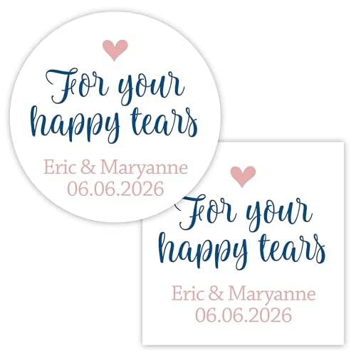 Amazon.com: For Your Happy Tears Stickers | Wedding Tissue Favor ...