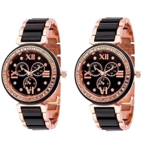Buy YES Enterprise Round Studded Dial Analogue Quartz Watches for Women ...
