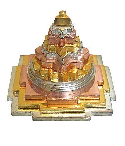 Buy Yoshiva Panchdhatu Shree Yantra/Brass Pyramid for Positive Energy ...