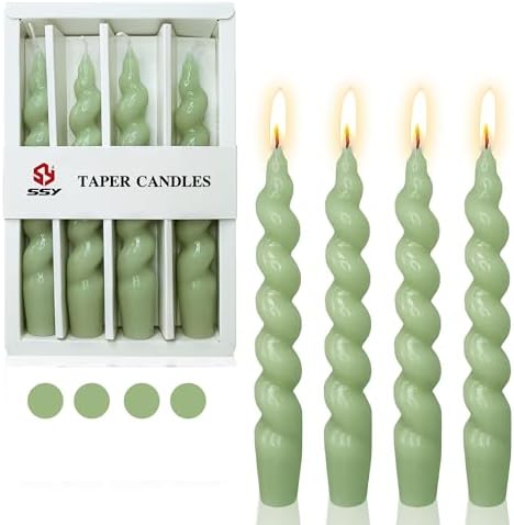 Amazon.com: Gedengni Swirl Candlesticks Short Taper Candles-7.5inches ...