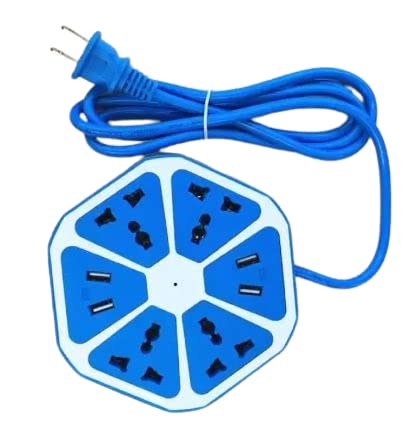 Buy M N Hexagon Extension Board 1.8M Cable Multi Switched Socket with 4 ...