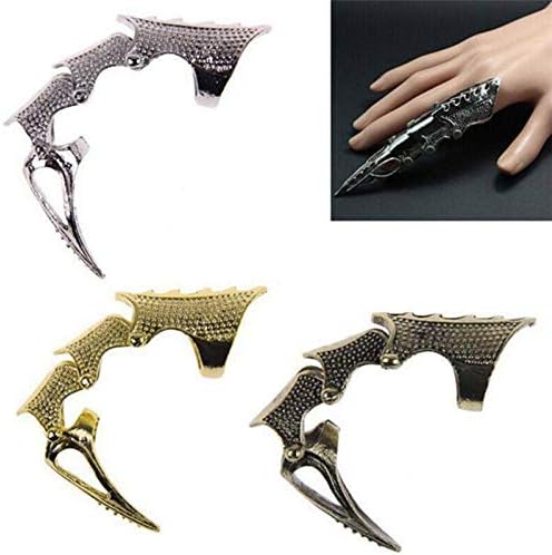 Amazon.com: Barhunkft(TM) Punk Gothic Rings Rock Scroll Joint Armor ...
