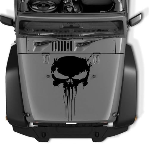 Amazon.com - LANRICE Large for Punisher Skull Hood Car Sticker Decal ...