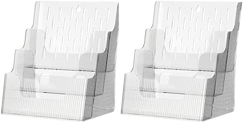 Amazon.com: Acrylic Brochure Holder 8.5 x 11 inches, 3 Tier Clear ...