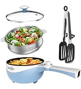 Amazon.com: Audecook Hot Pot Electric with Steamer, 1.8L Portable Mini ...