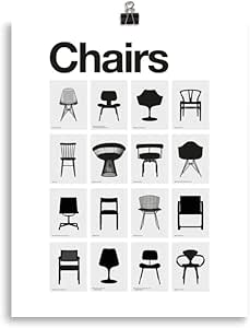 Amazon.com: Poster Chairs, Iconic Chair Collection Black & White ...