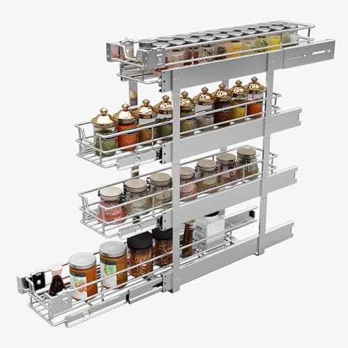 Amazon.com: Sikarou 3-Tier 5" W x 21" D Narrow Pull Out Cabinet ...