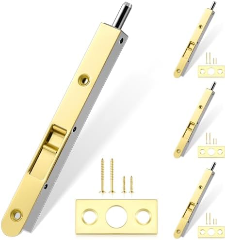 Hicarer 4 Pcs Flush Bolt for Double Door, 7 Inch French Door Latch ...