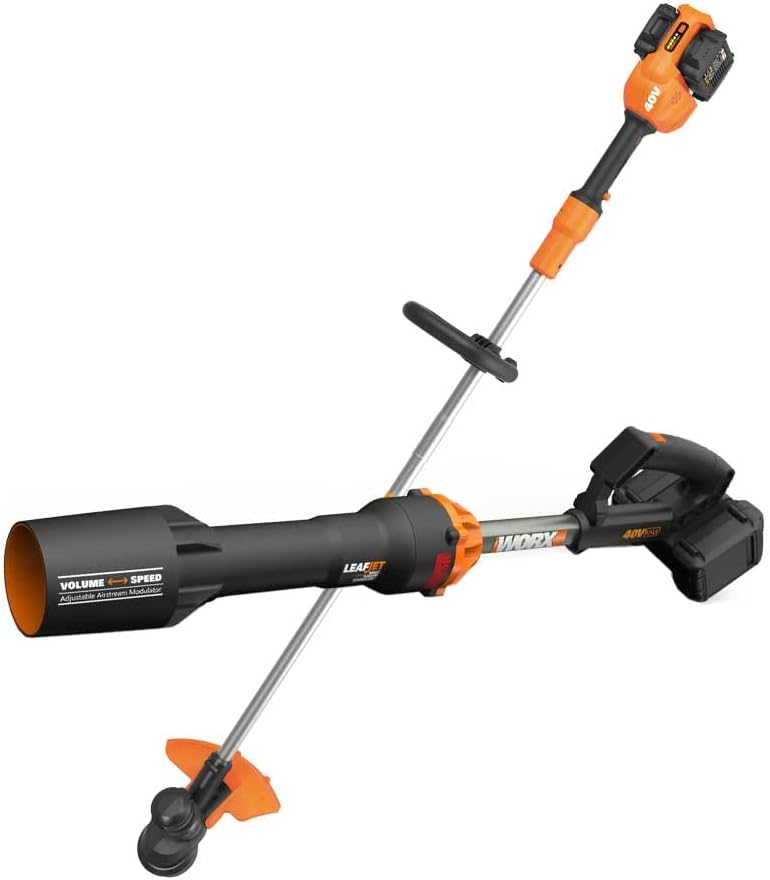 Amazon.com : Worx 40V 13" Grass Trimmer & 40V Nitro LeafJet Leaf Blower ...