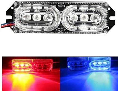 Waterproof 6 LED Red Blue Police Flashing Light for All Cars : Amazon ...