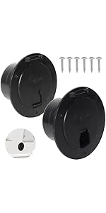 Amazon.com: Aussio (2-Pack, Black RV Hatch Covers Round Electric Cable ...