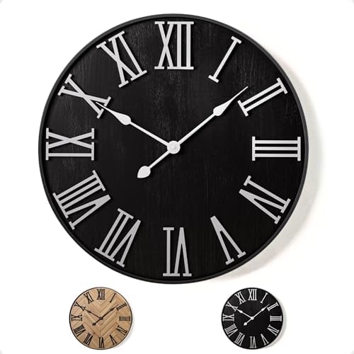 Amazon.com: Large Wall Clock 24 Inches - Decorative Wall Clock Large ...