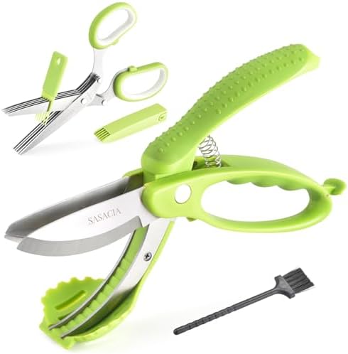 Amazon.com: SASACIA Herb and Salad Scissors Set - Multi-Blade Herb and ...