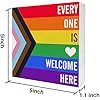 Amazon.com: Rainbow Everyone is Welcome Here Wooden Box Sign Desk Decor ...