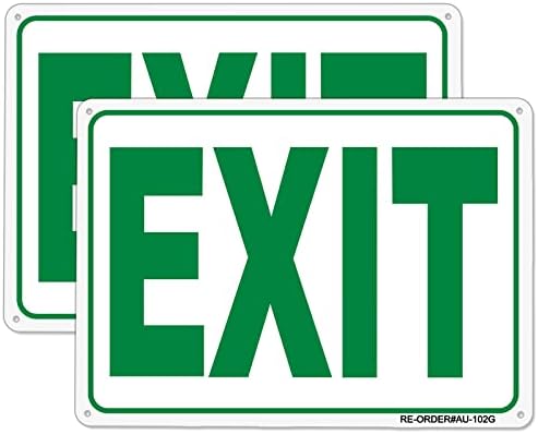 Amazon.com: AUYKTE Exit Sign, 2 Pack 10x7 Inch, Rust Free .040 Aluminum ...