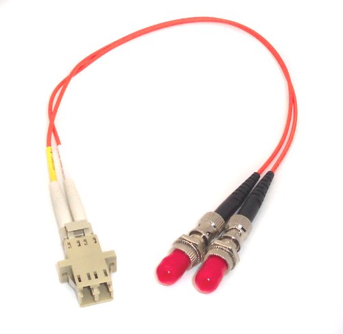 1ft Fiber Optic Adapter Cable LC (Female) to ST (Female) Multimode 62.5 ...