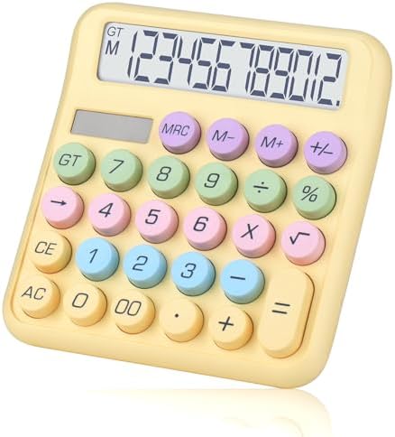 Amazon.com : Desktop Calculator 12 Digit,Dual Solar Power and Battery ...