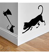 Cat Scratching Wall Vinyl Sticker Room Art Funny Home Kitchen Decal ...