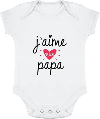 Otshirt Body bébé J'aime Mon Papa | Imprimé en France, Cadeau Humour ...