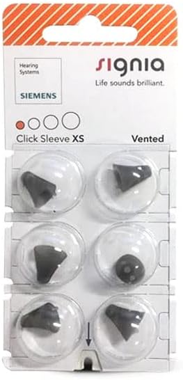 Signia Click Sleeves Vented (Pack of 6) for Siemens, Signia and Audio ...