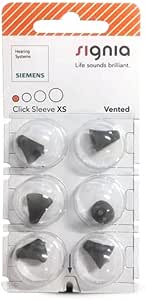 Signia Click Sleeves Vented (Pack of 6) for Siemens, Signia and Audio ...