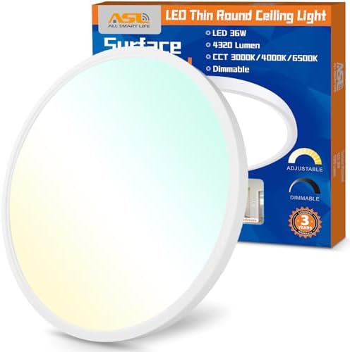 2PK 15.8 Inch LED Flush Mount Ceiling Light, 32W, 3480LM, 3000K/4000K ...