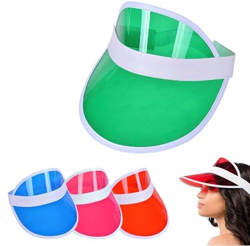 80s Visor 2x Yellow Perspex Visor With White Rim – Retro 80s Rave