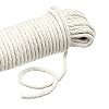 Amazon.com: Amazon Basics Natural Cotton Braided Rope, Strong, Low ...