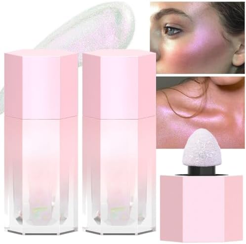 Amazon.com: 2Pcs Pink Glimmer Glitter Light Liquid Highlighter Makeup ...