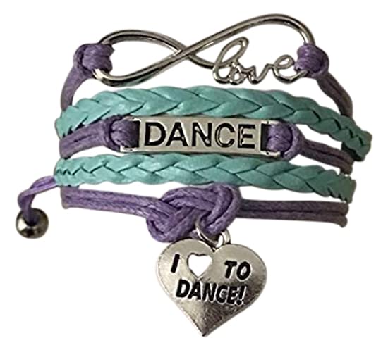 Amazon.com: Dance Bracelet- Dance Jewelry - Teal and Purple Love Dance ...