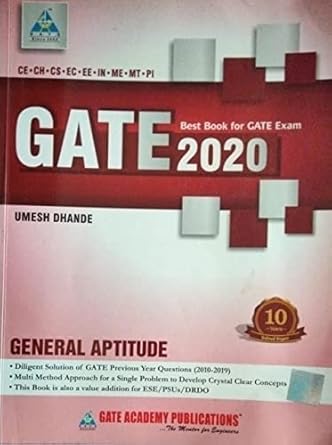 Amazon.in: Buy GATE General Aptitude By Umesh Dhande (S) Book Online at ...