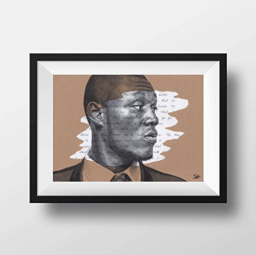 ORIGINAL Stormzy Portrait Drawing with Shut Up Lyrics - A4 Size Art ...