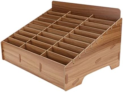 Amazon.com : DOITOOL Cell Phone Holder Classroom 30 Grid - Wooden ...