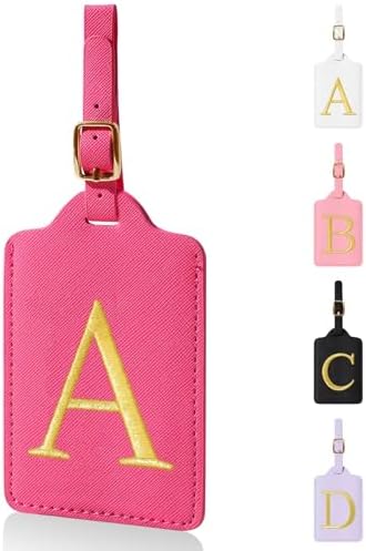 Amazon.com | Personalized Initial Luggage Tags for Suitcases,Leather ...