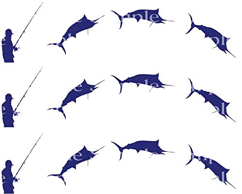 Amazon.com: 6" Round - Marlin Sport Fishing Birthday - D24353 - 2D ...