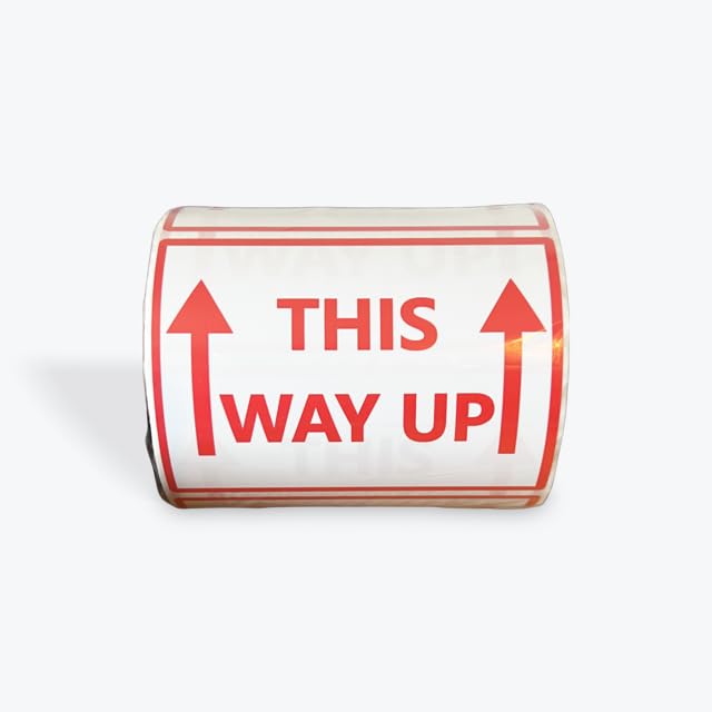 500 x This Way Up Labels Red and White Stickers. 4 x 2″ “This Way Up ...