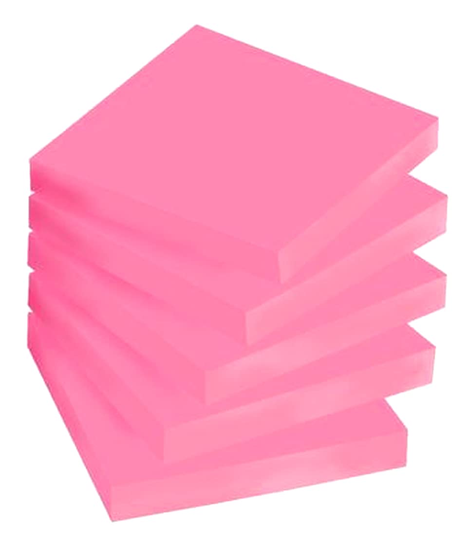 Ikis Pink Sticky Notes, 3" x 3", Pastel Pink Sticky Notes (Pack of 4 ...