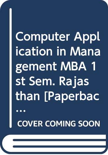 Computer Application in Management MBA 1st Sem. Rajasthan : Amazon.in ...