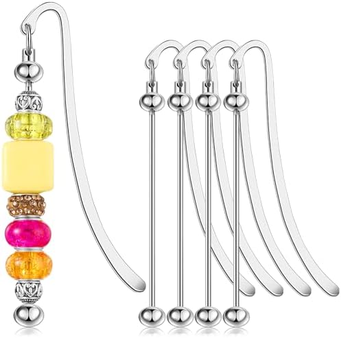 Amazon.com: Dunzoom 8 Pcs Beadable Bookmarks DIY Metal Blank Bar ...