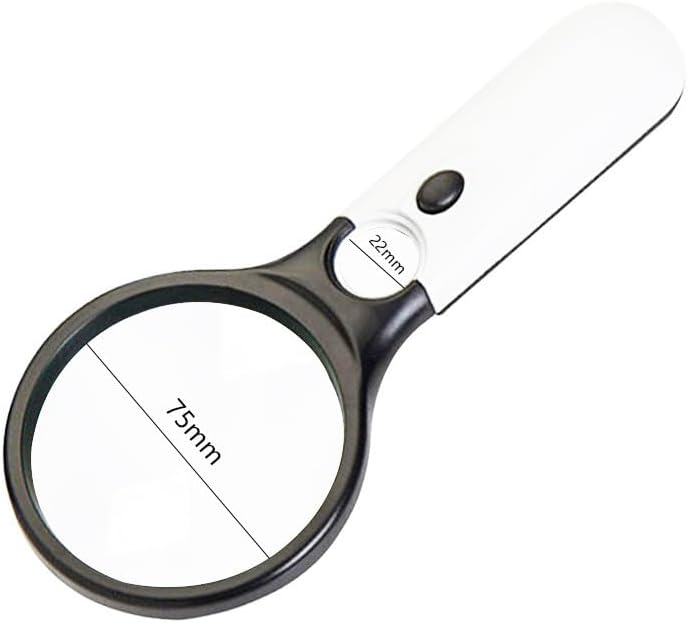 Large Magnifying Glass with Light, 10X 20X 45X Handheld Illuminated ...