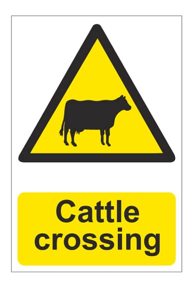 Cattle Crossing Sign, Waterproof Sticker Sign : Amazon.in: Office Products