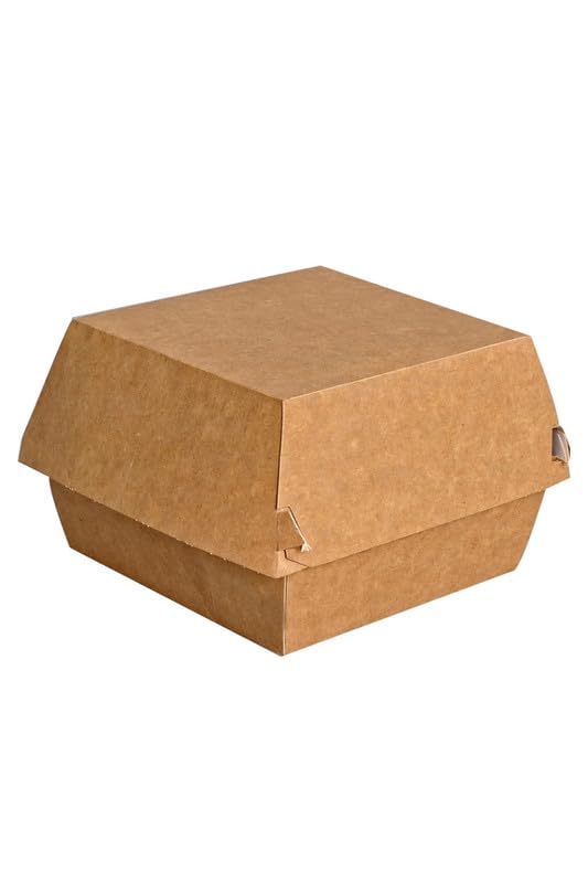 Craft Burger Box Square Shape Food Serving Box Disposable Kraft Burger ...