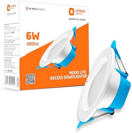 Orient Electric Moonlite 6W LED Down Light, Cool White Light, Round ...