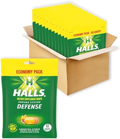 Amazon.com : HALLS Defense Assorted Citrus Vitamin C Drops, Economy ...