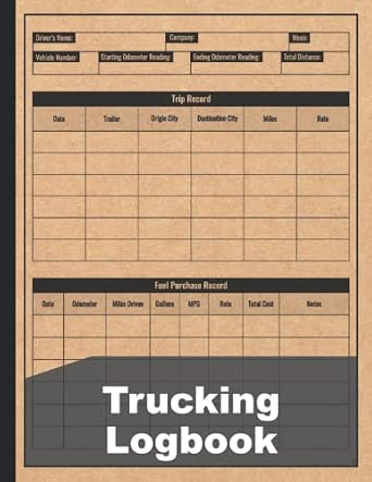 Trucking Log Book: Daily Mileage Book & Shift Log For Truckers, Lorry ...